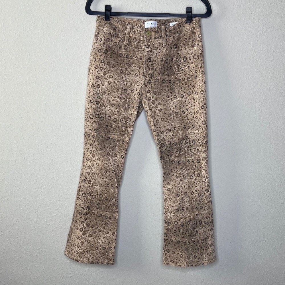 Frame Le Crop Mini Boot Jeans Snake Python Print - Gem